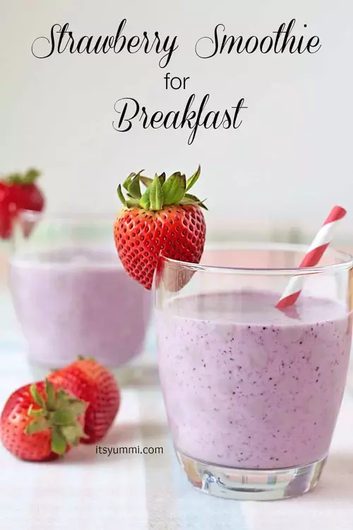 Easy Strawberry Smoothie Recipe | FaveHealthyRecipes.com