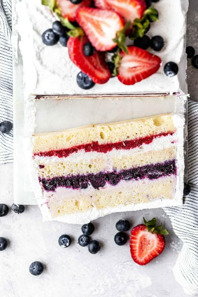 Patriotic Berry Icebox Cake | FaveSouthernRecipes.com