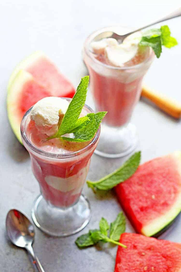 Watermelon Ice Cream Floats | FaveSouthernRecipes.com