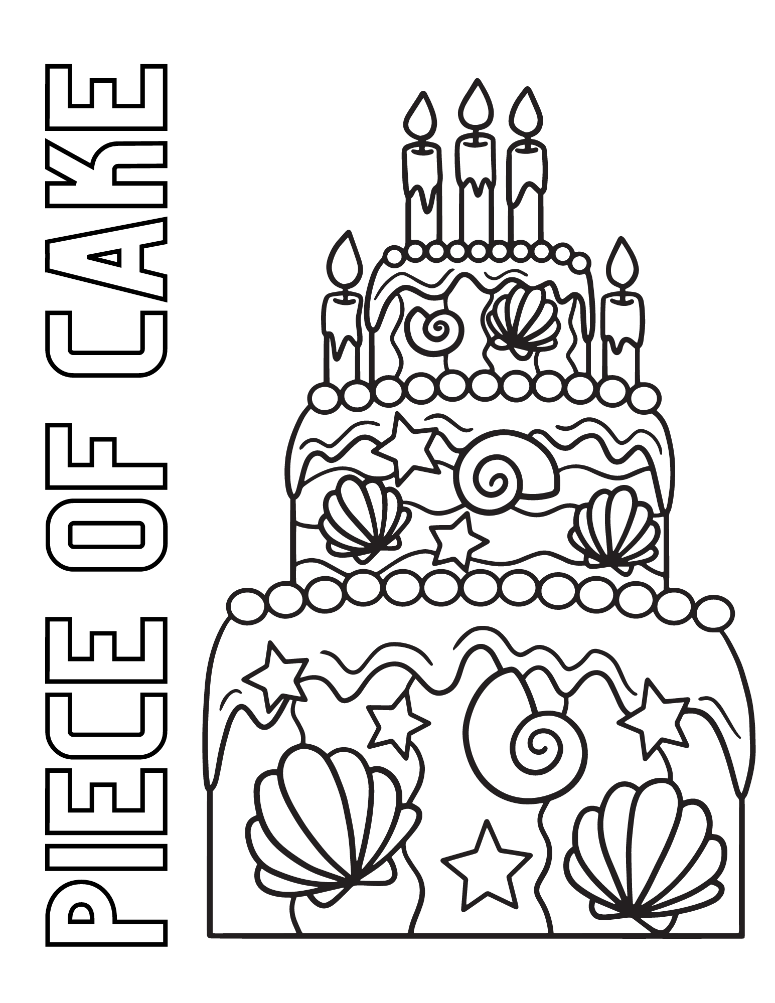 Cute Cake Coloring Pages | DIYIdeaCenter.com