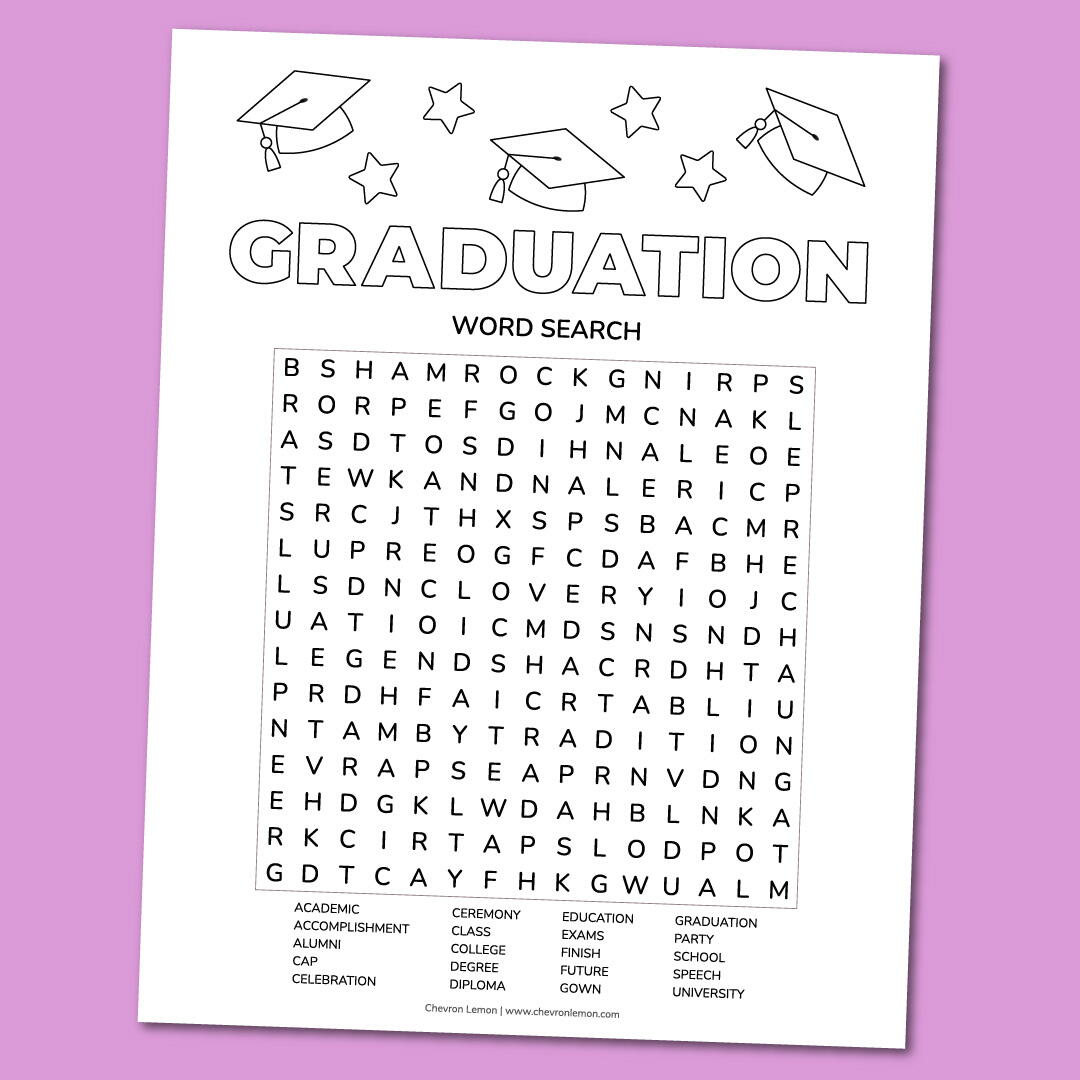 Printable Graduation Word Search Puzzle | AllFreePaperCrafts.com