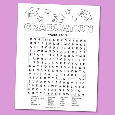 Printable Graduation Word Search Puzzle | DIYIdeaCenter.com