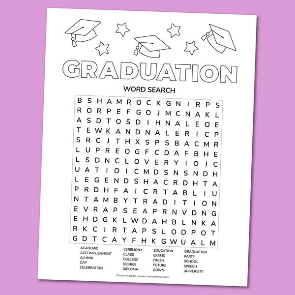 Printable Graduation Word Search Puzzle | DIYIdeaCenter.com