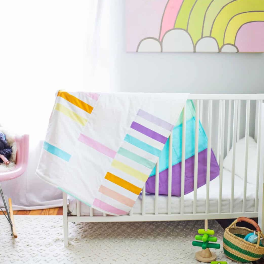 Modern Pastel Crib Quilt | AllFreeSewing.com