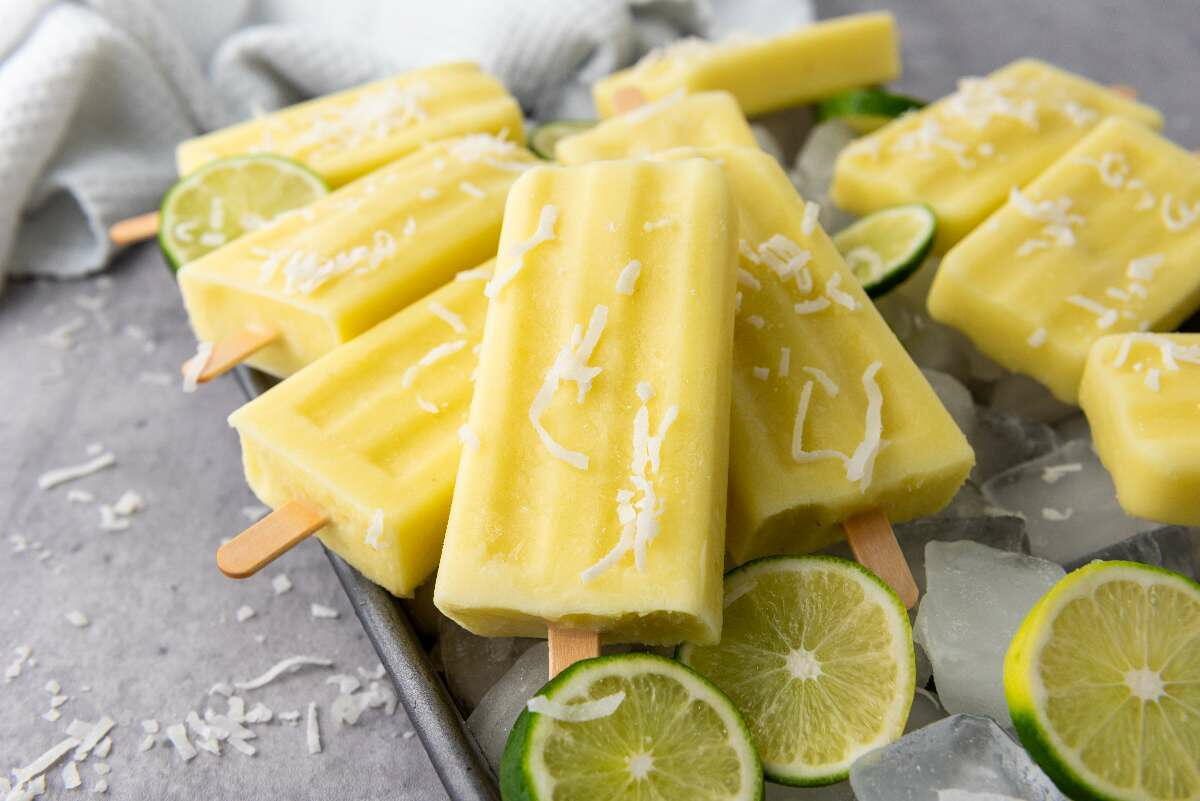 Easy Coconut Lime Pineapple Popsicles Recipe | FaveHealthyRecipes.com