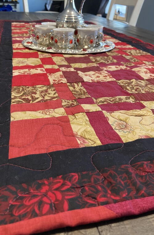 Afternoon Tea Four Patch Table Runner | AllFreeSewing.com