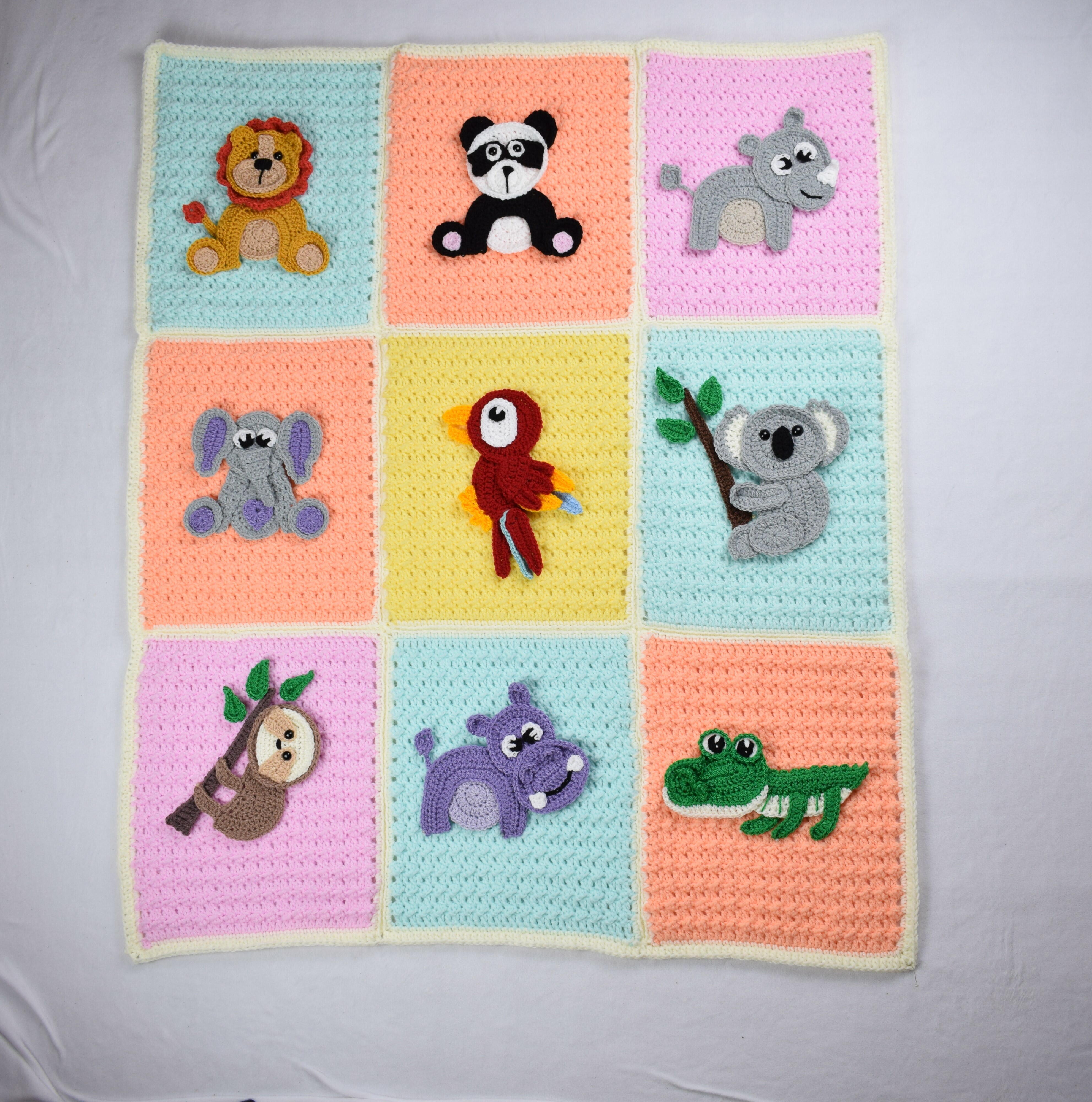 Safari Themed Crochet Baby Blanket | AllFreeCrochet.com