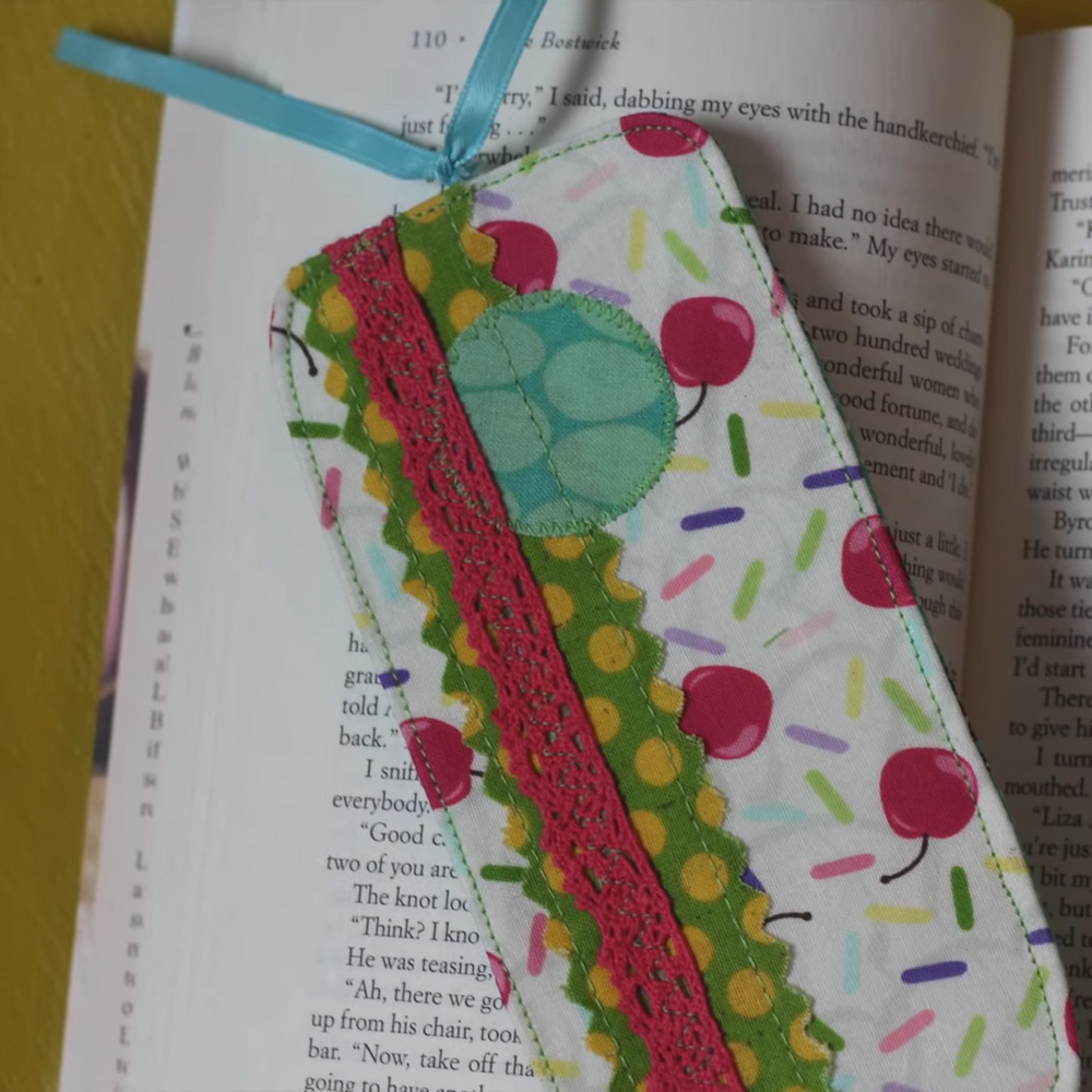 Scrappy Fabric Bookmark | FaveCrafts.com