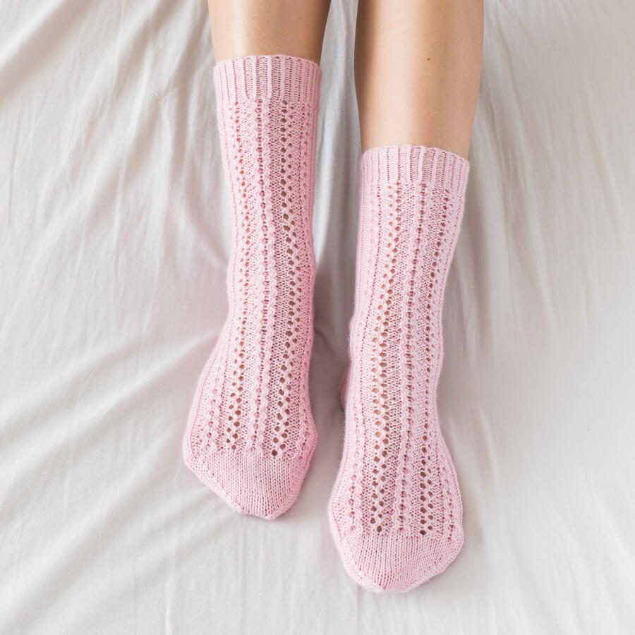 Orchid Socks Knitting Pattern | FaveCrafts.com