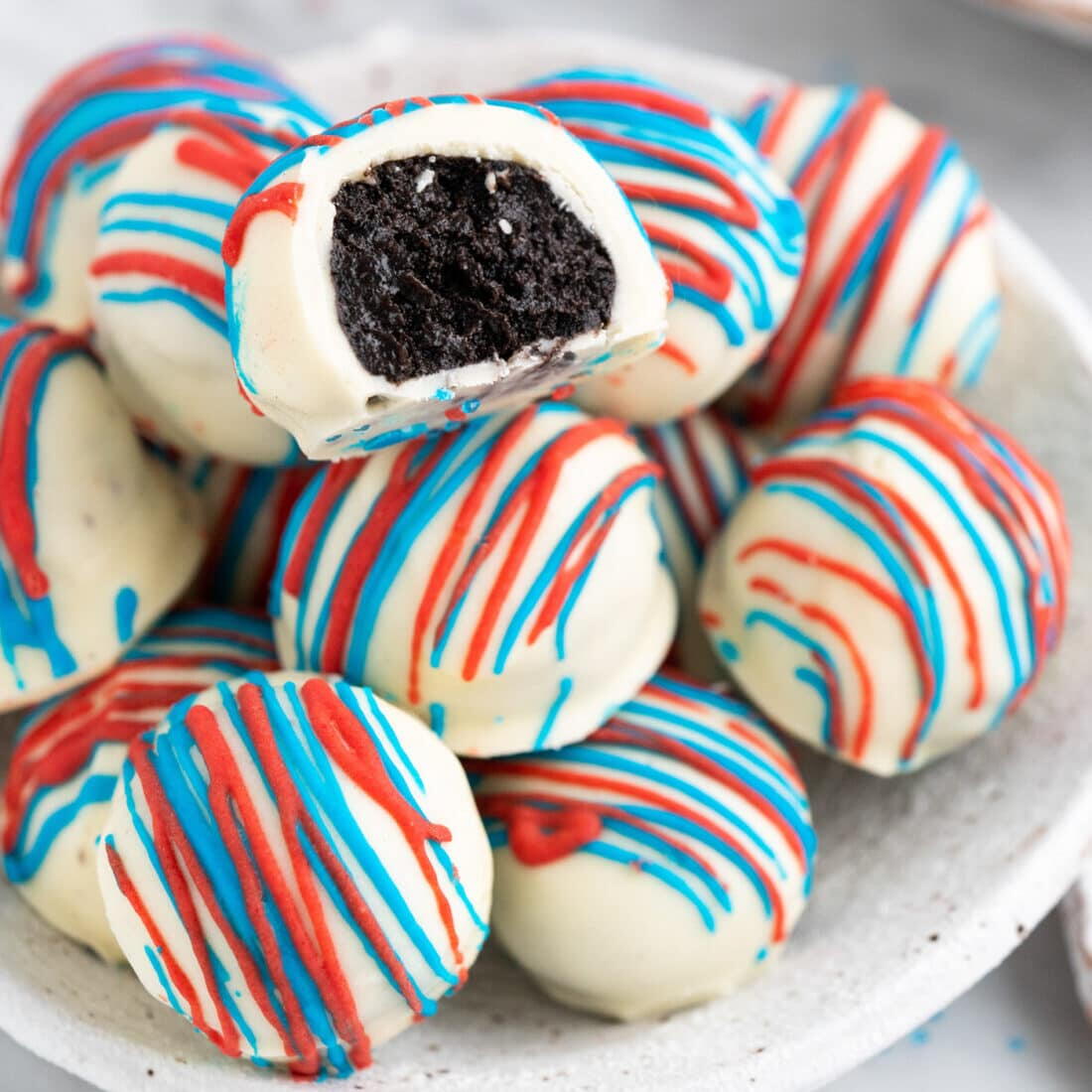 Red White And Blue Oreo Truffles | TheBestDessertRecipes.com