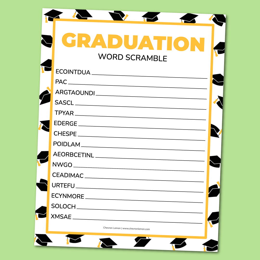 Printable Graduation Word Scramble | AllFreeKidsCrafts.com