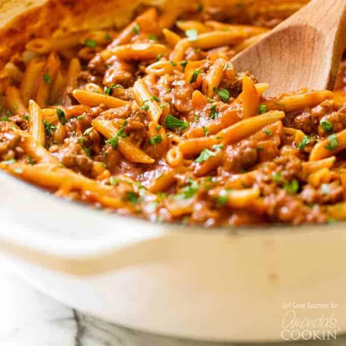 One Pot Sloppy Joe Pasta | RecipeLion.com