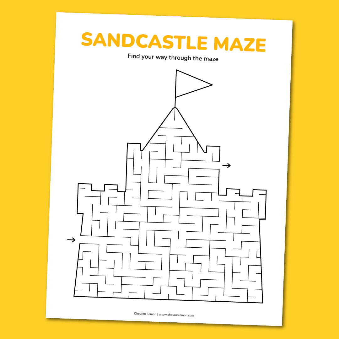 Printable Sandcastle Maze | DIYIdeaCenter.com