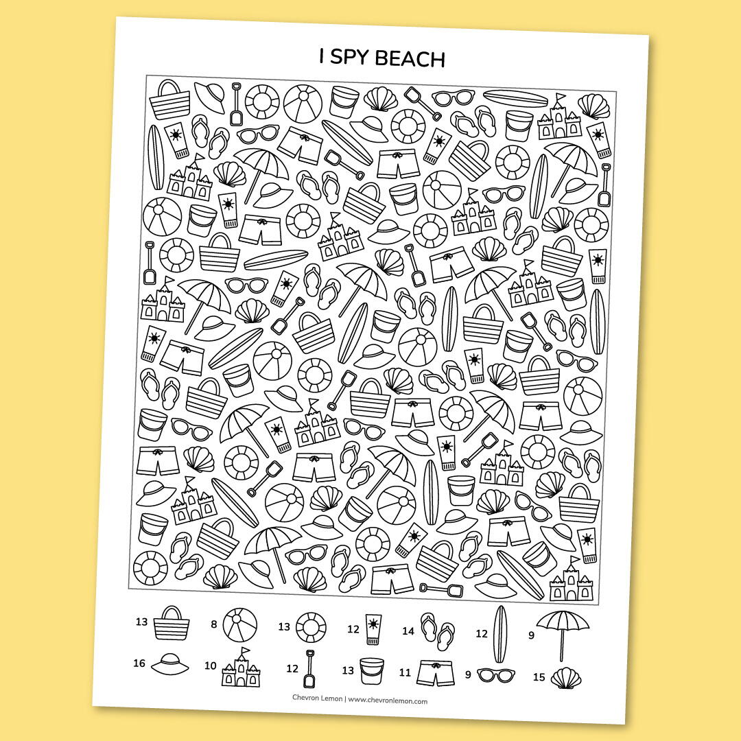 Printable I Spy Beach | FaveCrafts.com