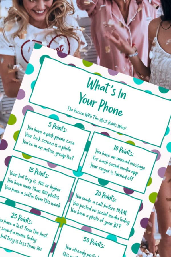 What’s In Your Phone Game | AllFreeKidsCrafts.com