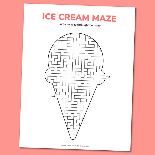 Printable Ice Cream Maze | DIYIdeaCenter.com
