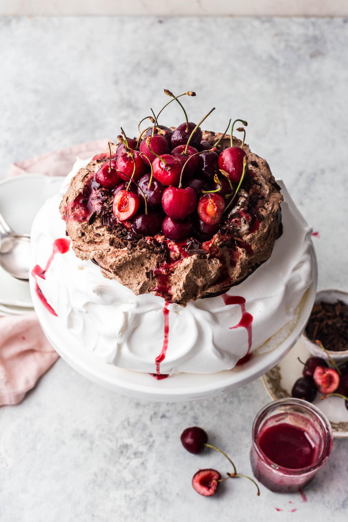 Black Forest Pavlova | TheBestDessertRecipes.com