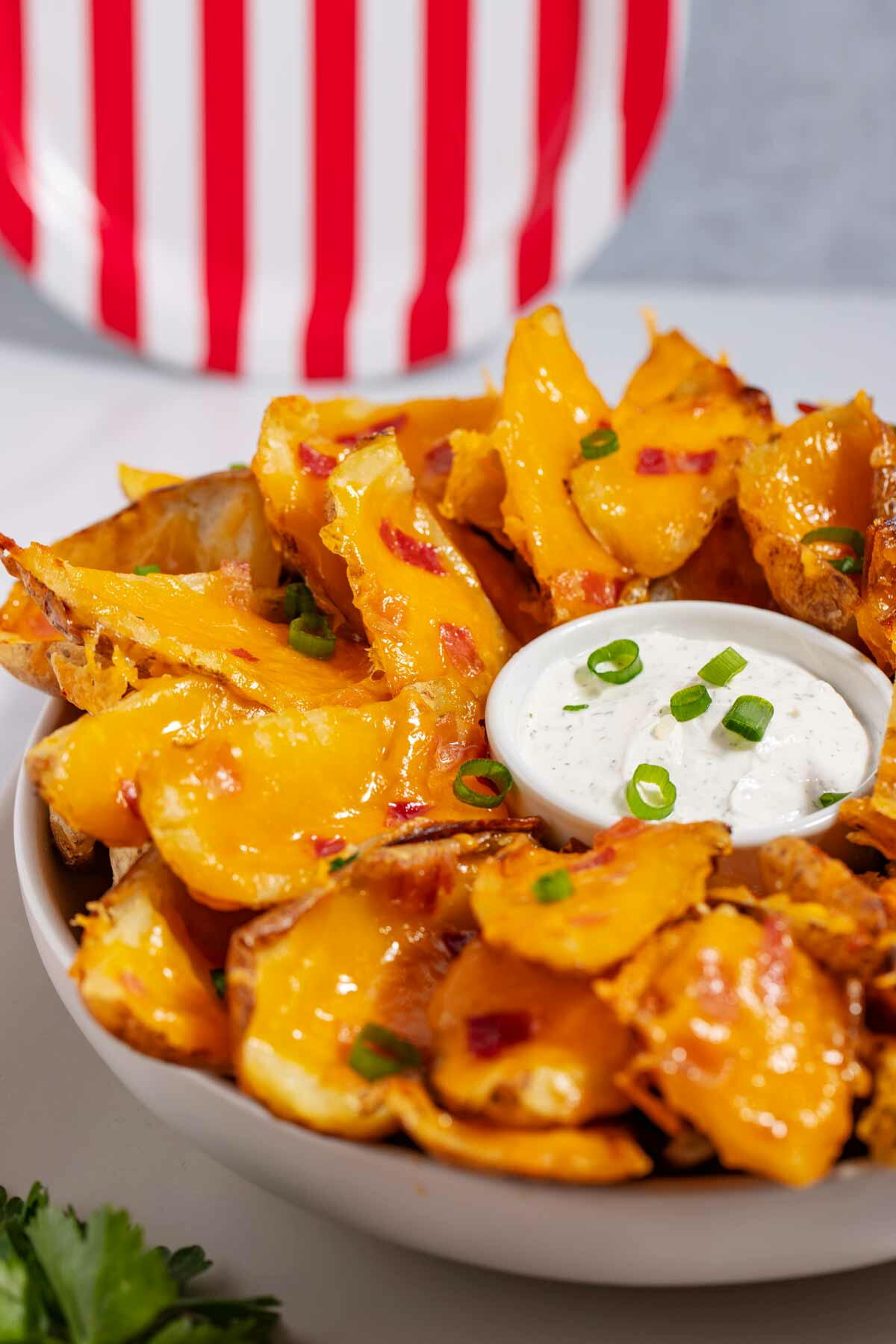 T Potato Skins With Bacon And Cheddar