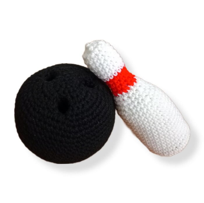 Crochet Bowling Ball And Pin Set | AllFreeCrochet.com