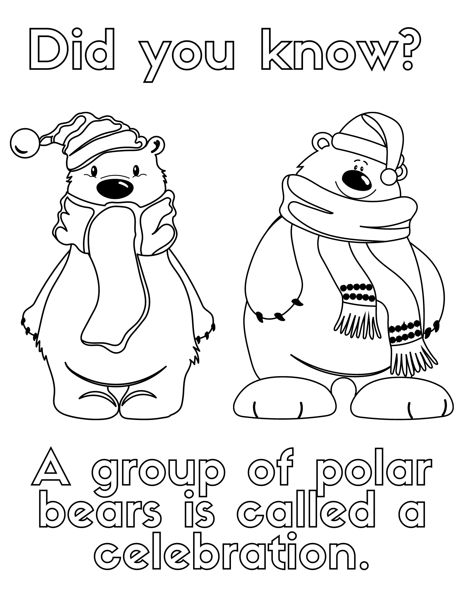 Free Polar Bear Coloring Pages | DIYIdeaCenter.com