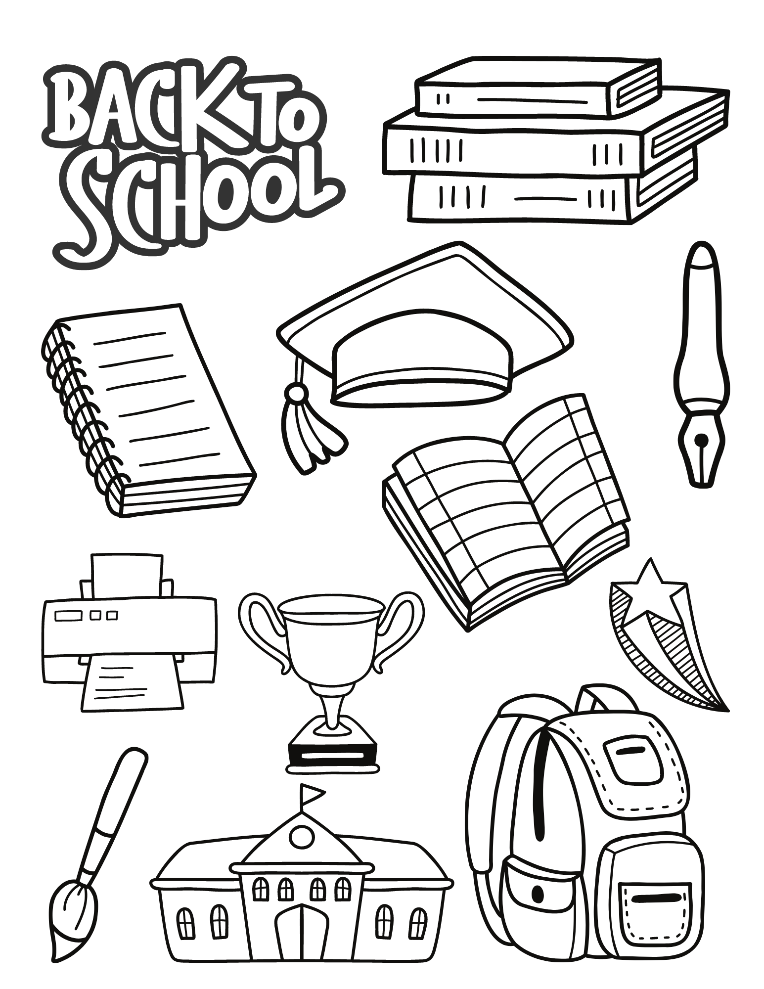 Back To School Coloring Pages | AllFreeKidsCrafts.com