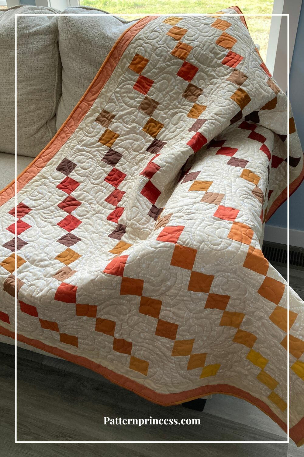 Easy Four Patch Quilt Pattern Ombre Sunset | FaveQuilts.com