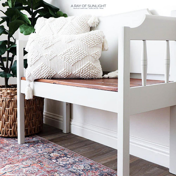 Wooden Painted Bench | DIYIdeaCenter.com