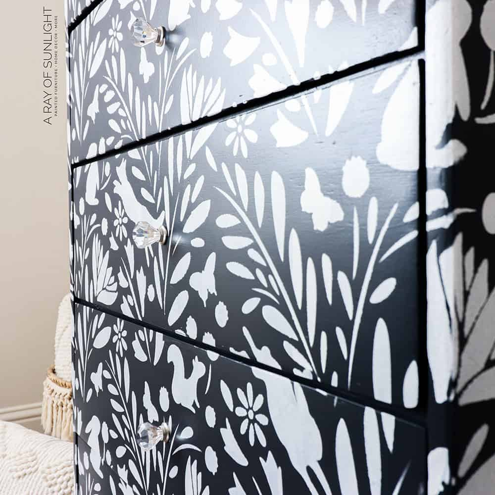 Navy Dresser With Pattern Design | DIYIdeaCenter.com