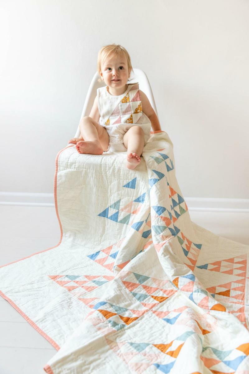 Flying Geese Quilted Baby Bib Pattern | FaveQuilts.com