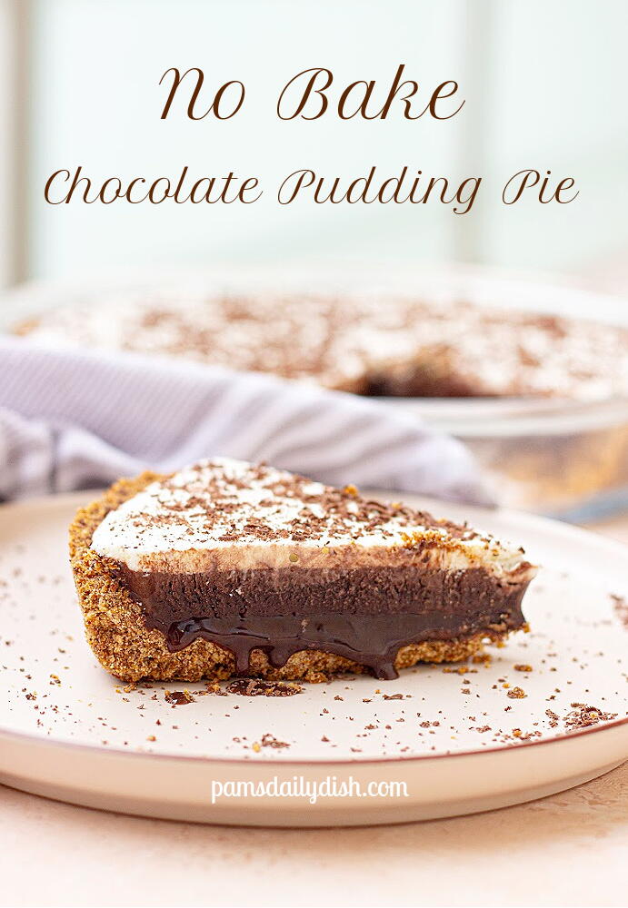 No Bake Chocolate Pudding Pie | TheBestDessertRecipes.com