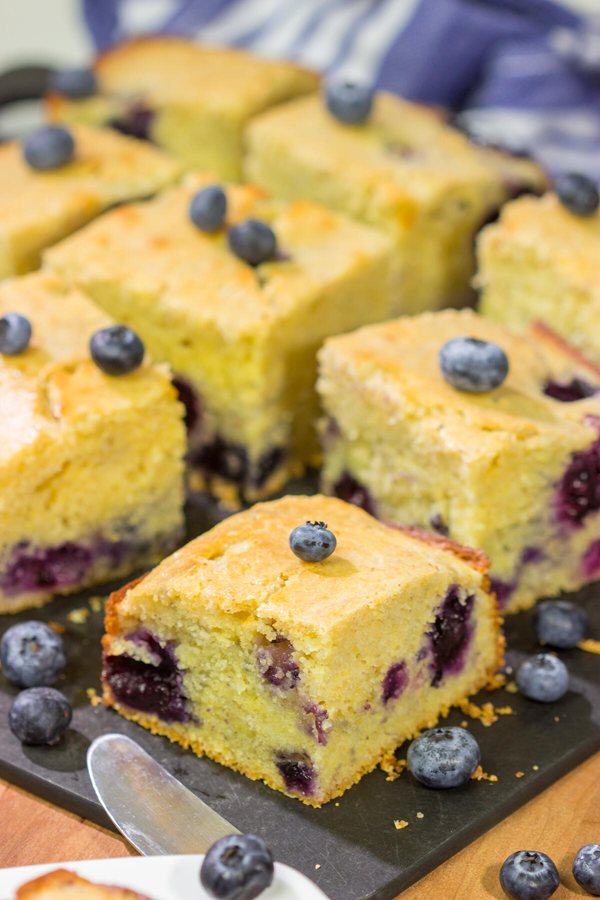 Blueberry Cornbread | TheBestDessertRecipes.com