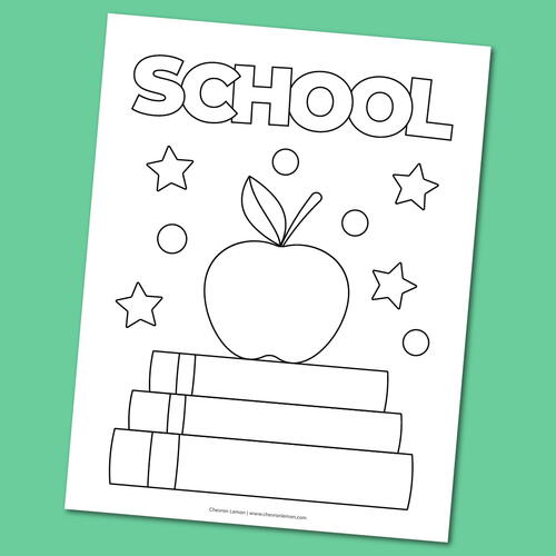 Free Printable School Coloring Page | AllFreeKidsCrafts.com