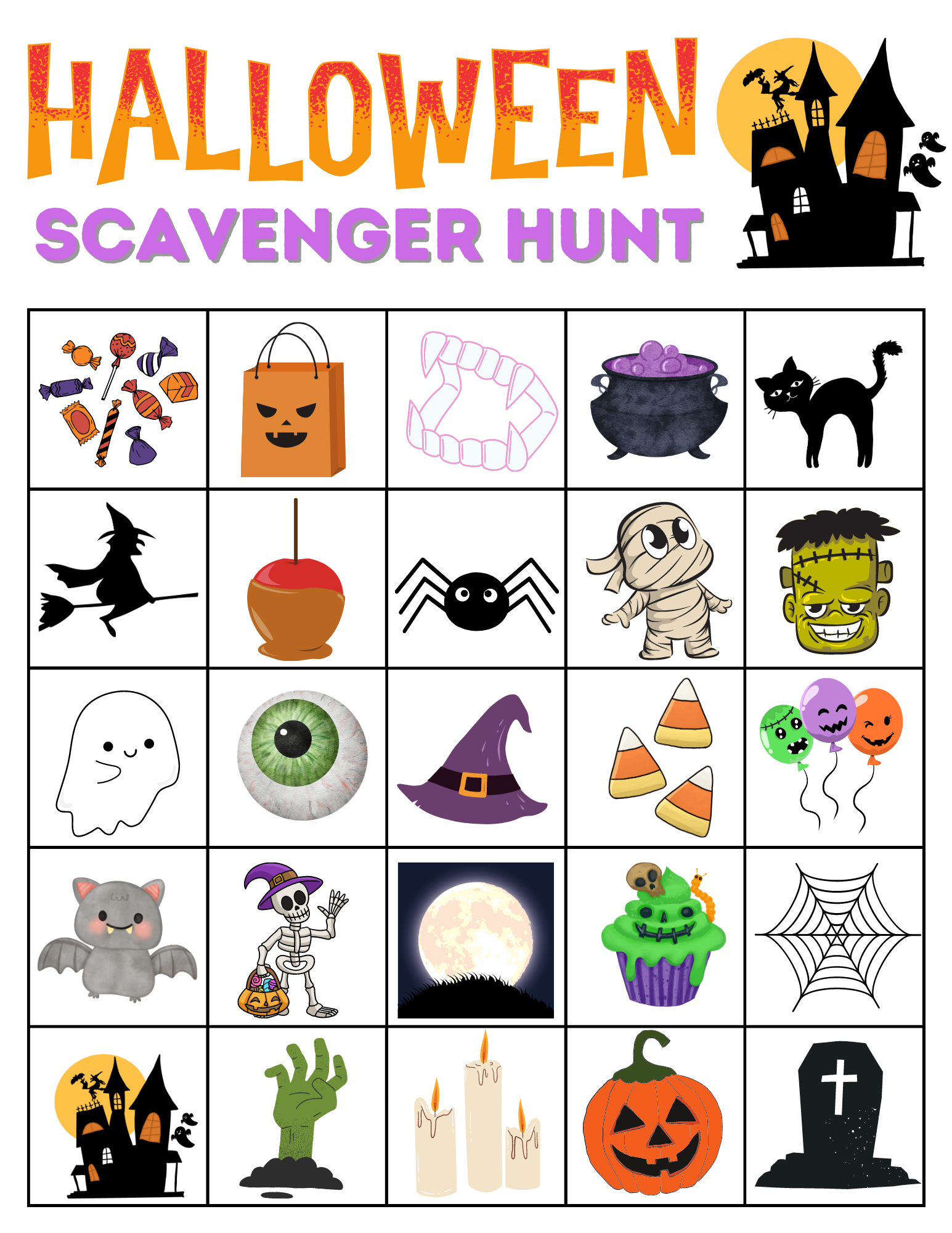 Halloween Scavenger Hunt | AllFreePaperCrafts.com
