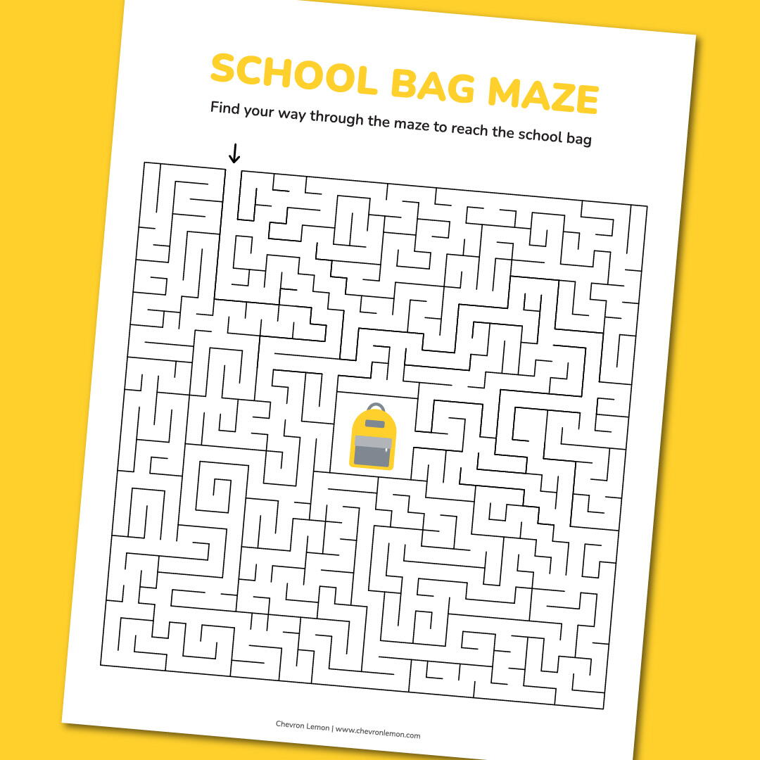 Printable School Bag Maze | AllFreeKidsCrafts.com