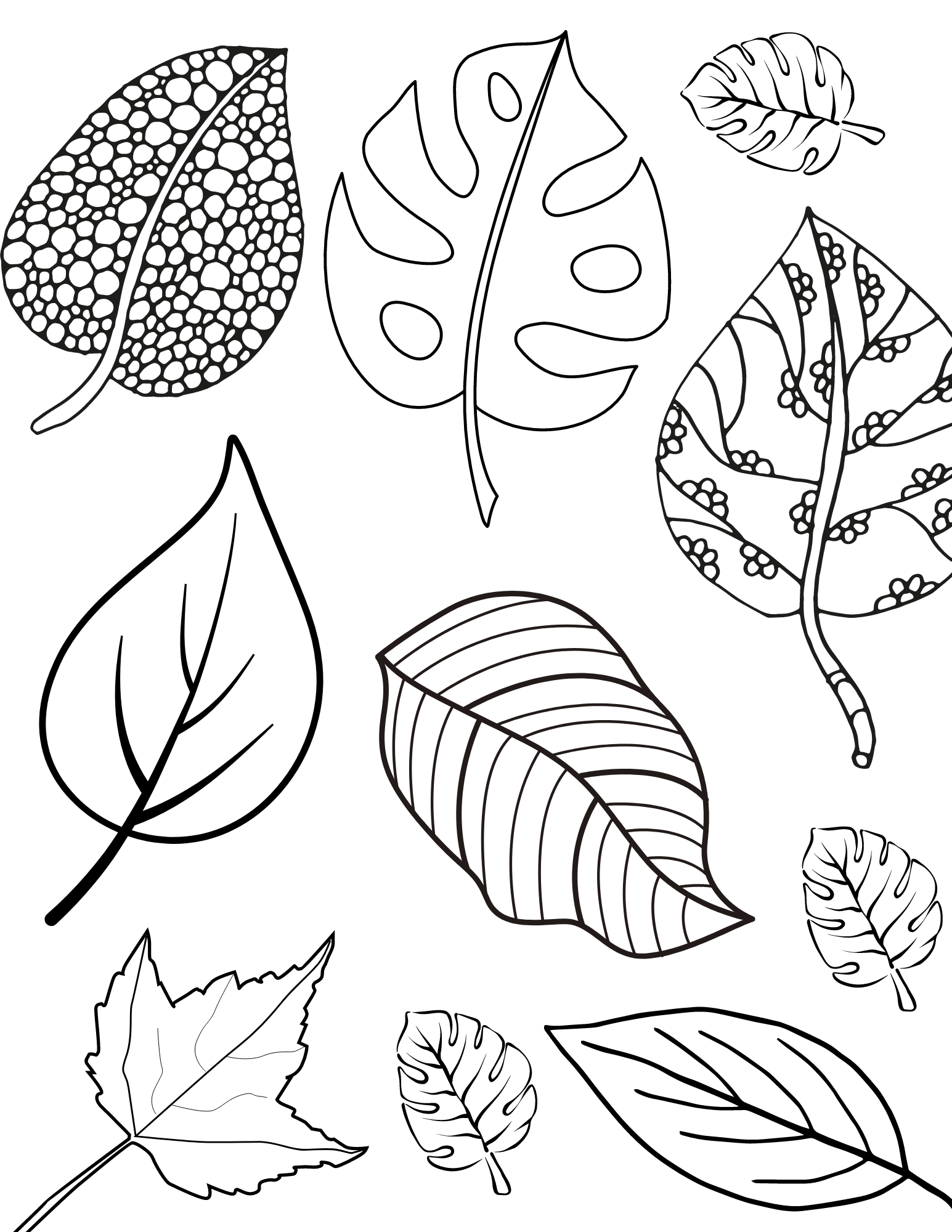 Fall Leaf Coloring Pages