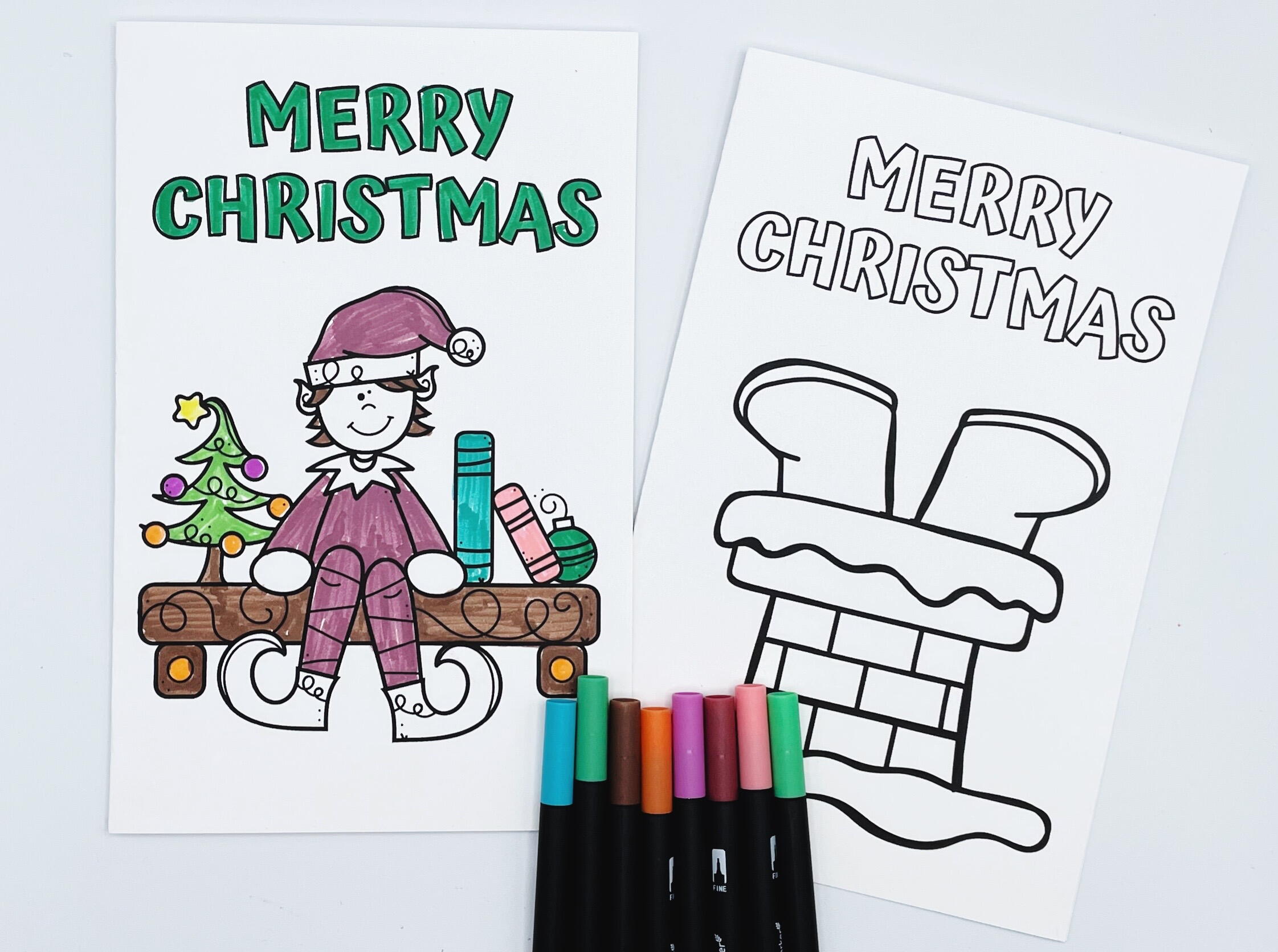 Christmas Cards To Color In | AllFreeChristmasCrafts.com