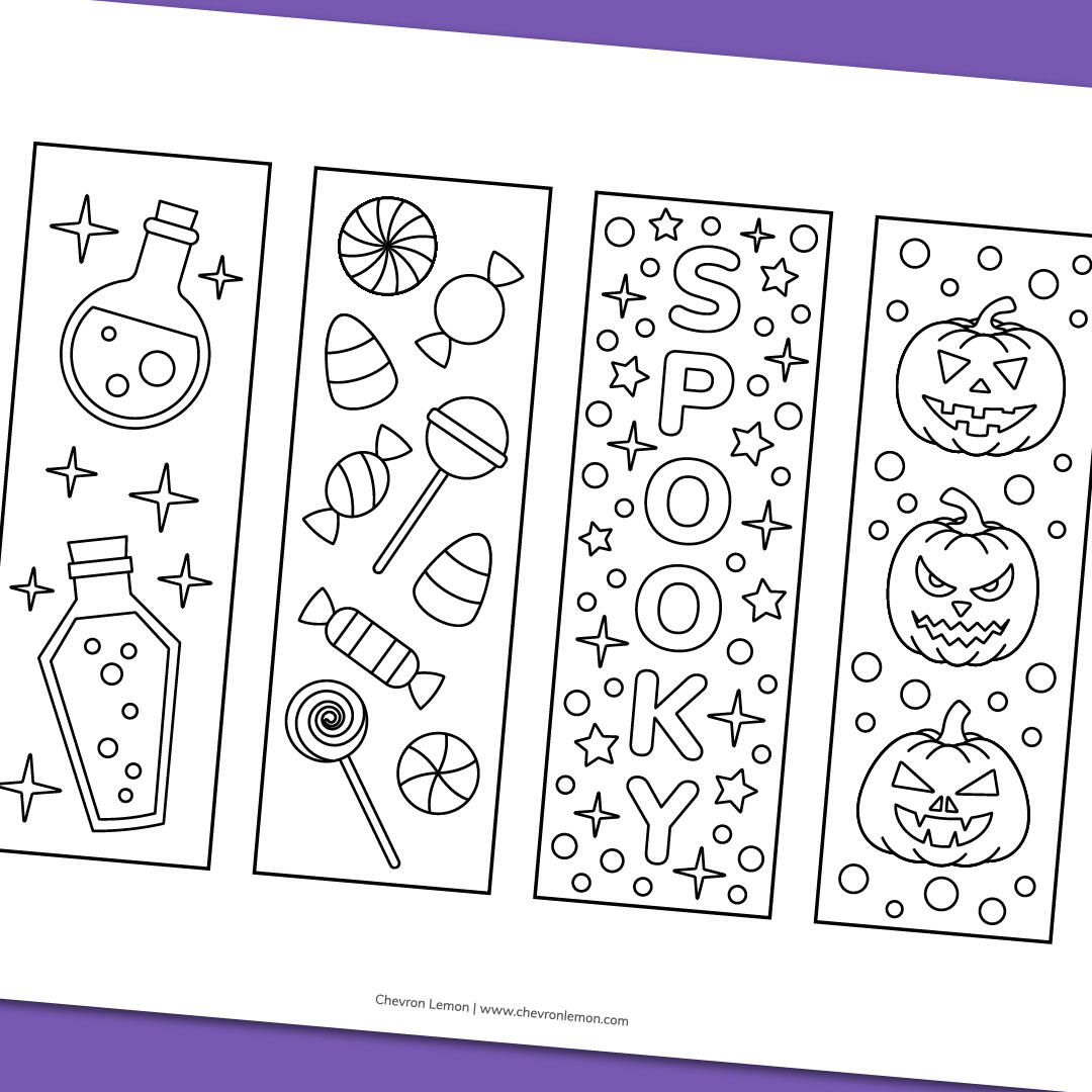 Free Printable Halloween Coloring Bookmarks | DIYIdeaCenter.com