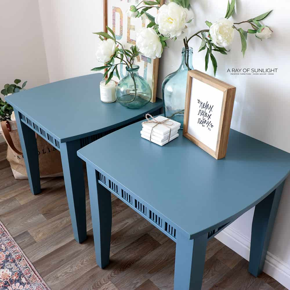Light Blue Wood Tables | DIYIdeaCenter.com