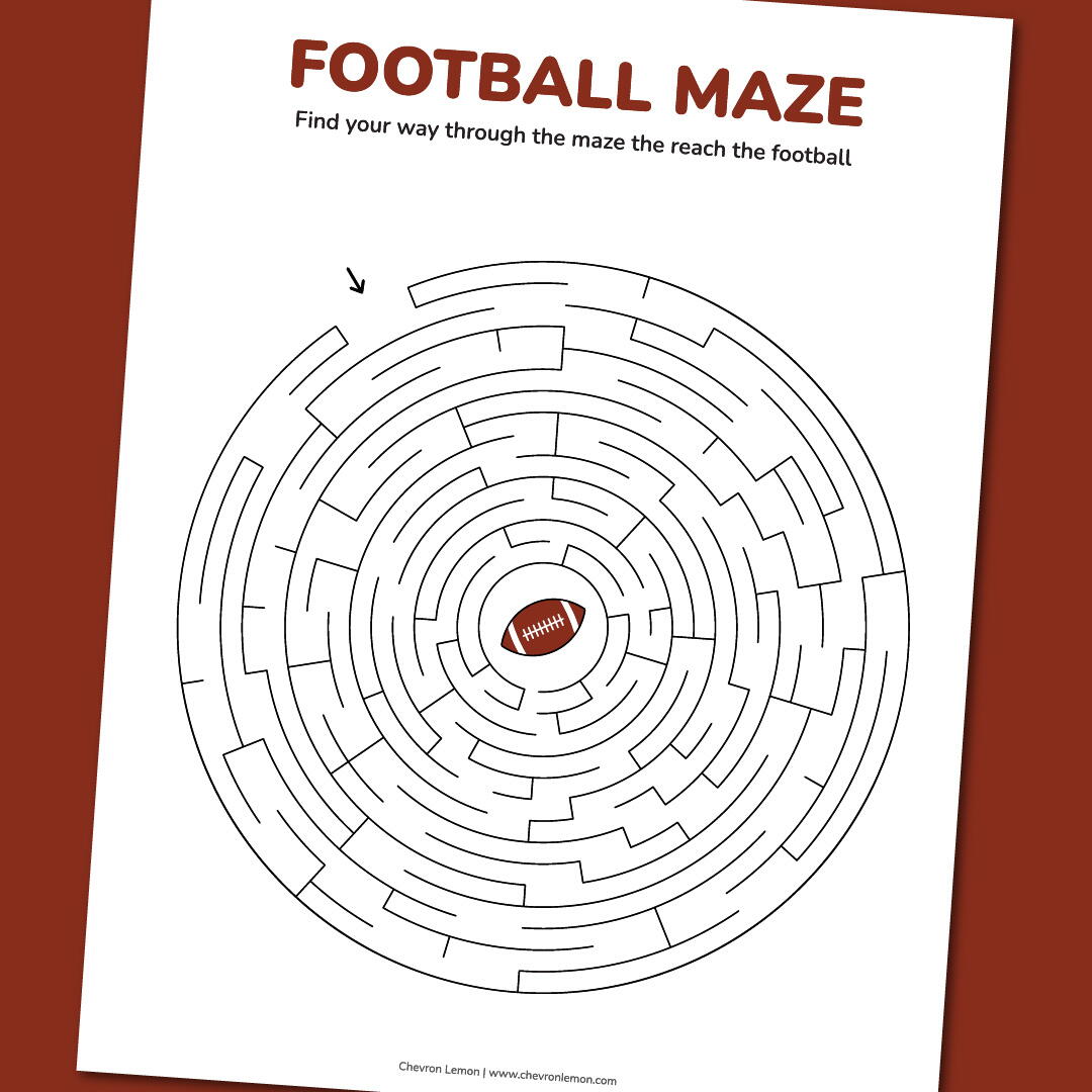 Printable Football Maze | AllFreeKidsCrafts.com