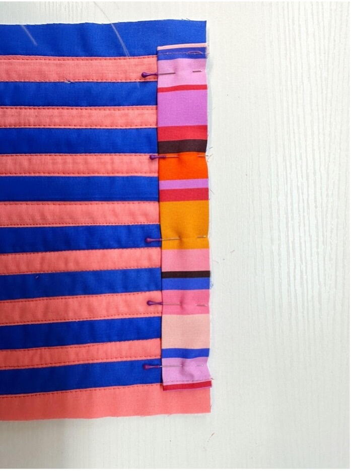 Quilted Stripe Drawstring Bag | FaveQuilts.com