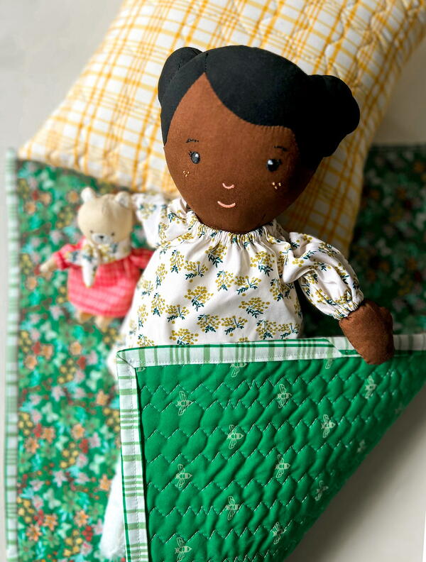Whole Cloth Quilted Doll Quilt | FaveQuilts.com