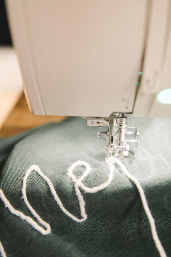 How to Letter With Your Free Motion Couching Foot | AllFreeSewing.com