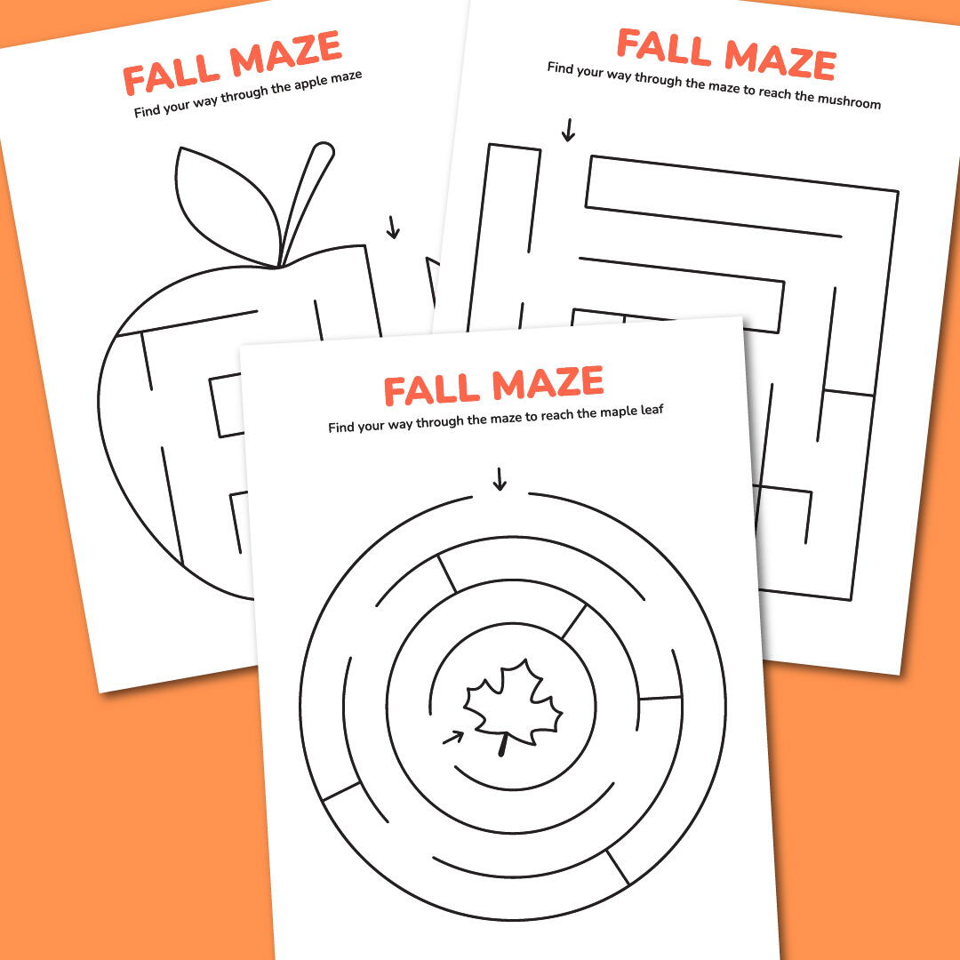 Printable Fall Mazes | DIYIdeaCenter.com