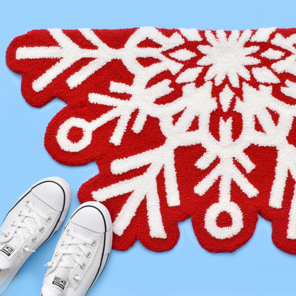 Punch Needle Snowflake Rug | FaveCrafts.com