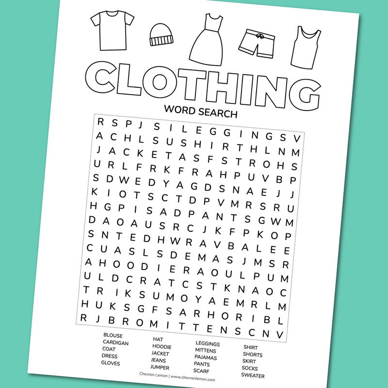 Printable Clothing Word Search | FaveCrafts.com