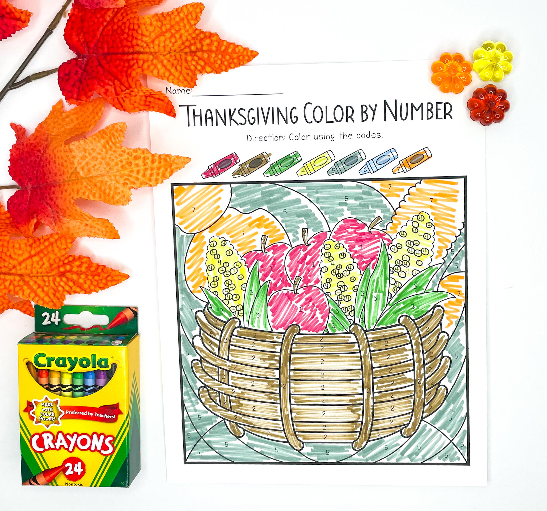 Thanksgiving Color By Number | AllFreePaperCrafts.com
