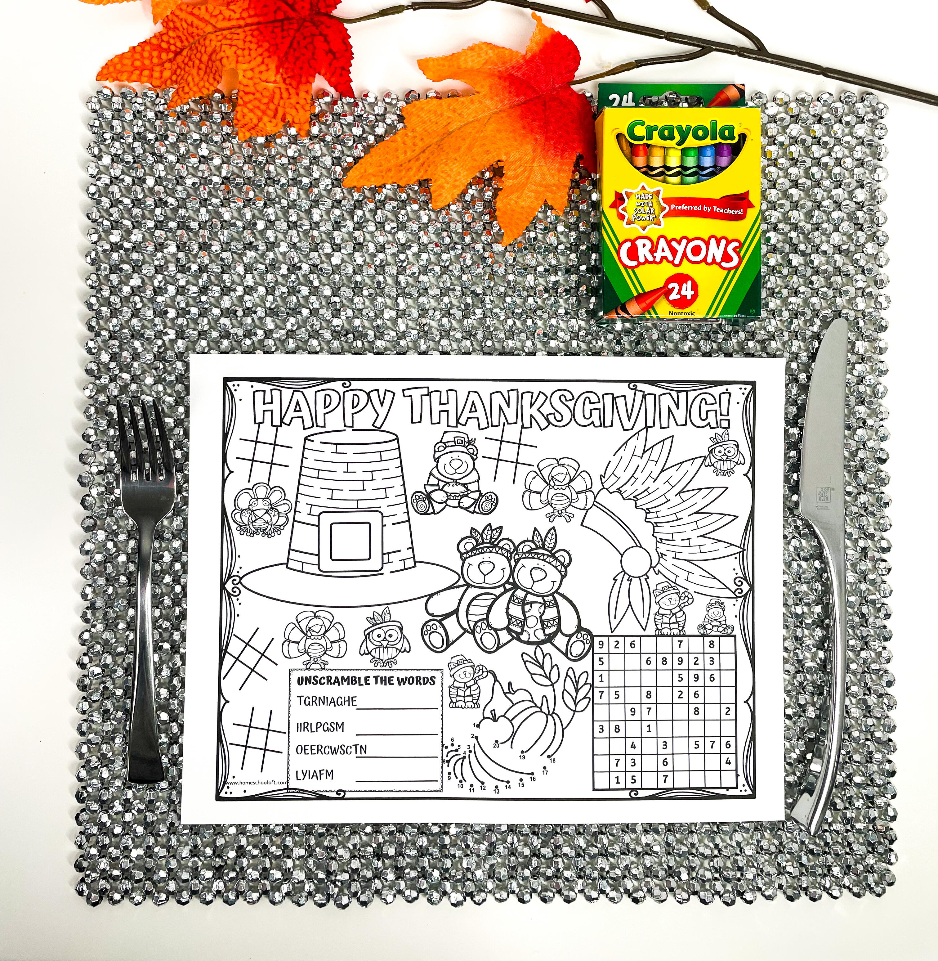 Thanksgiving Printable Placemats | AllFreeHolidayCrafts.com