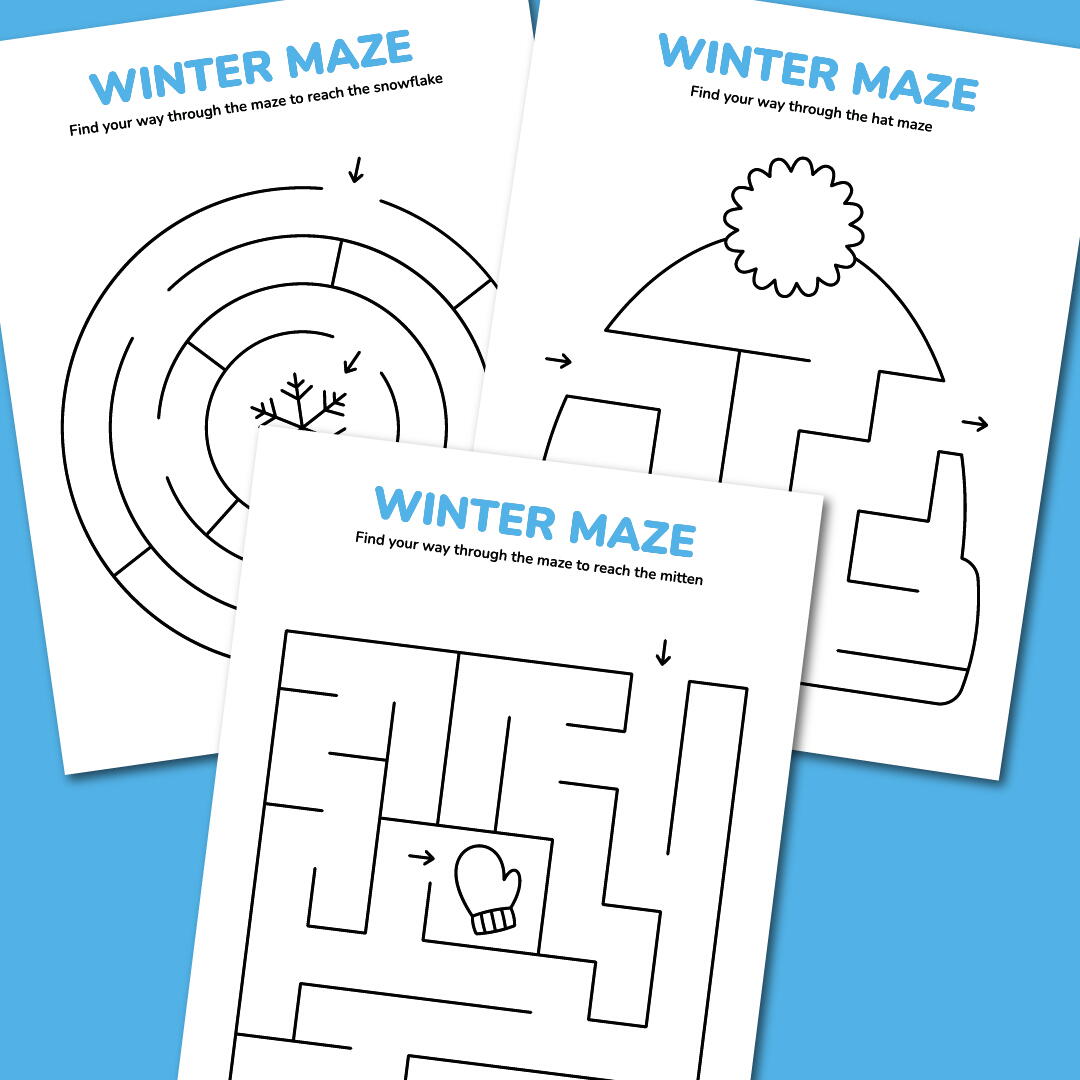 Printable Winter Mazes | AllFreeHolidayCrafts.com
