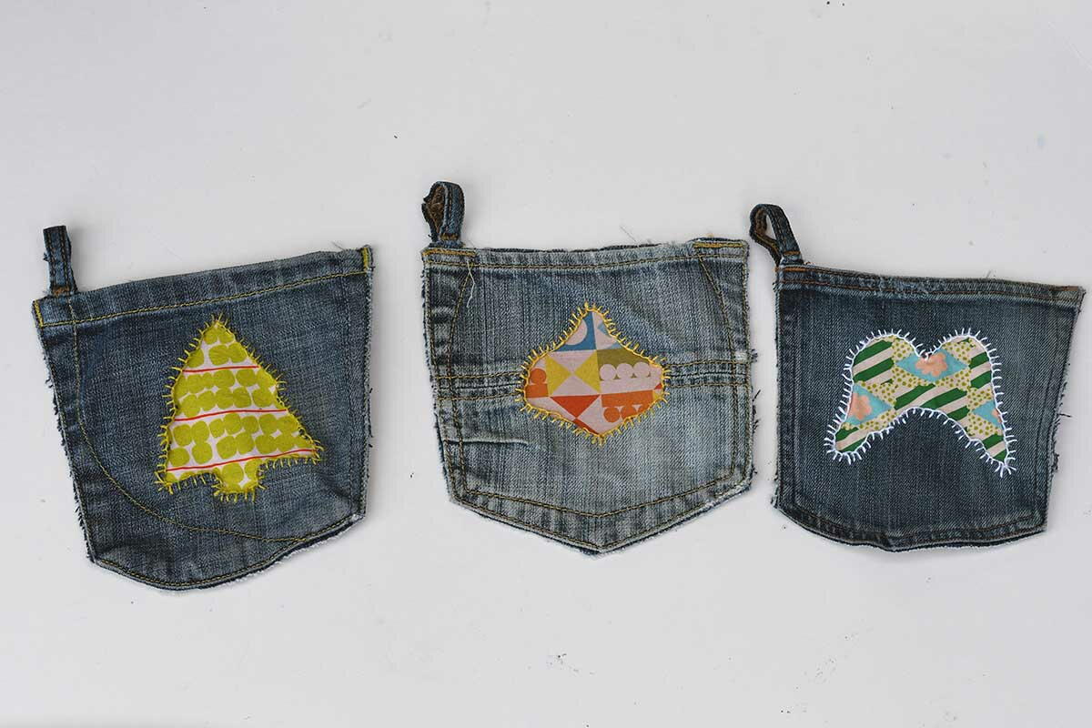 Denim Christmas Pockets | AllFreeSewing.com