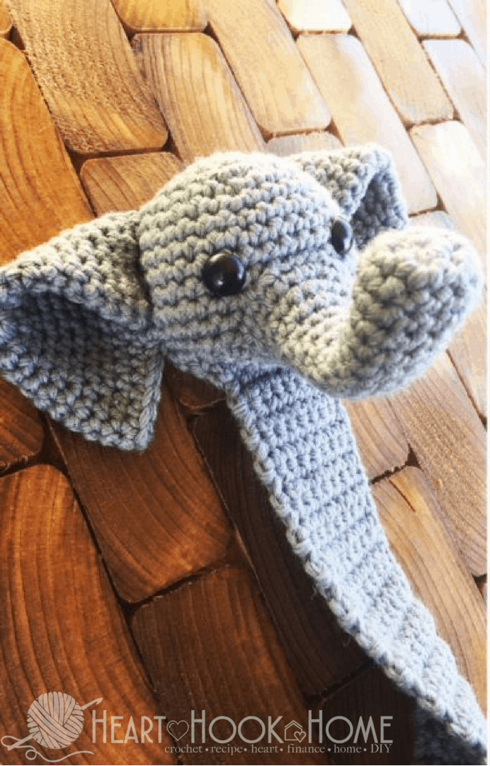 Webster The Elephant Bookmark | AllFreeCrochet.com